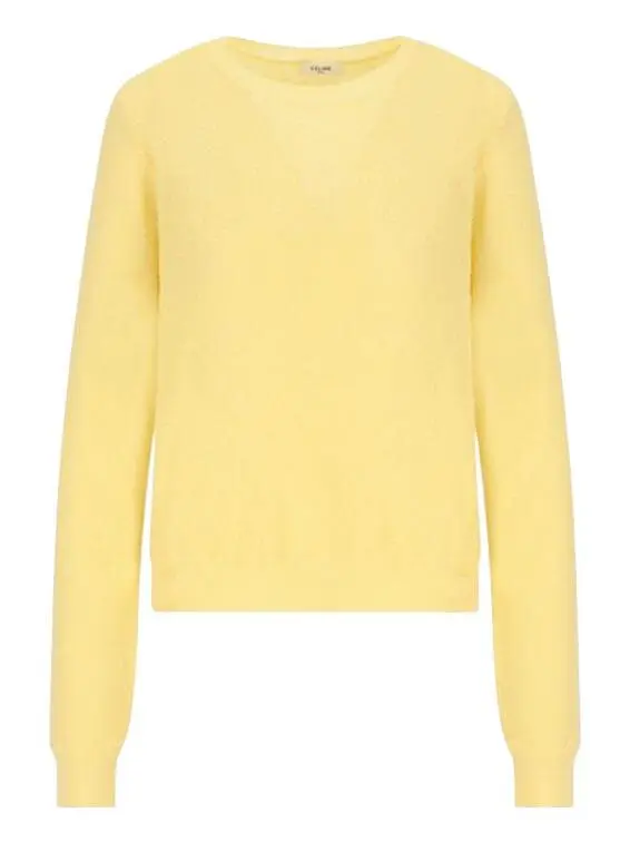 Celine Crewneck Wool Sweater - Yellow
