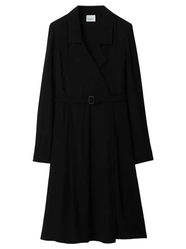 Burberry Belted Dress With Shoulder Ornaments - Black