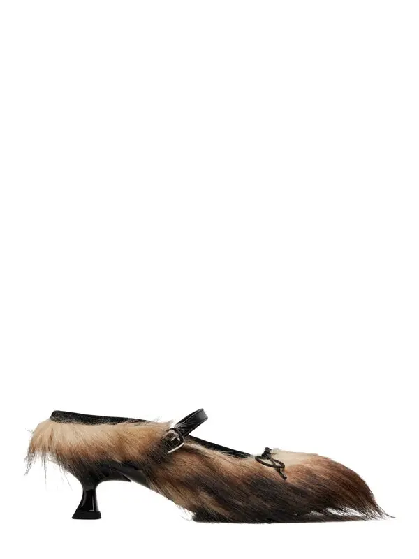 Simone Rocha Faux Fur Grip Mules - Black