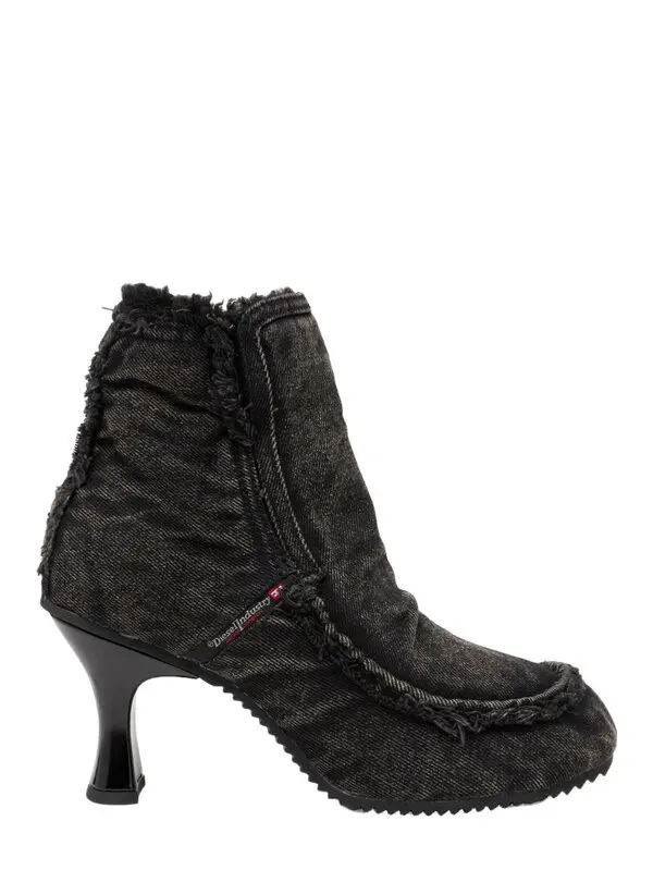 DIESEL® D-woodstock Denim Ankle Boots - Black
