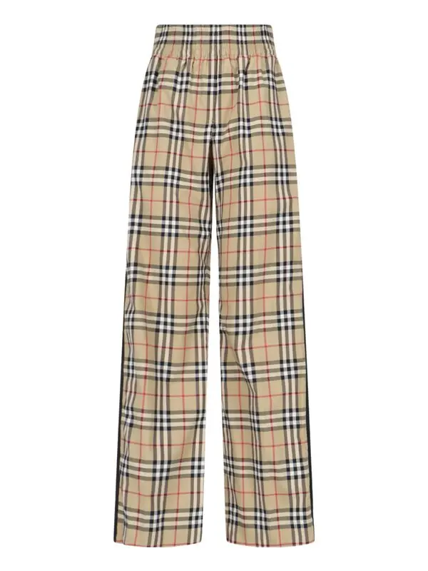 Burberry Vintage Checked Straight Leg Trousers - Brown