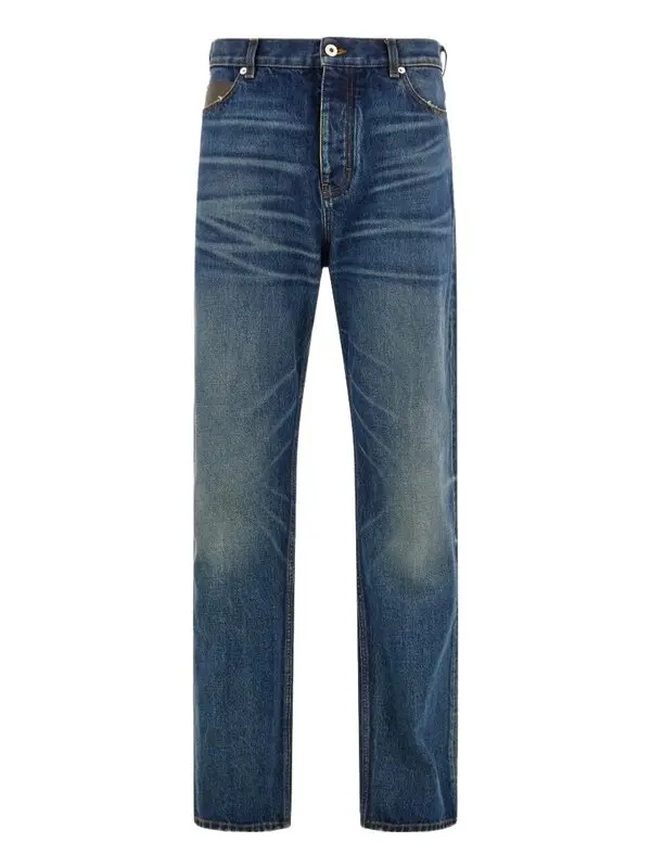 FERRAGAMO Logo-patch Straight Leg Jeans - Vintage Blue