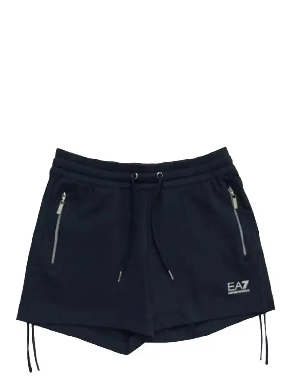 EA7 Logo Drawstring Shorts - Black