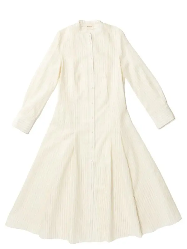 Khaite Striped Shirt Dress - Nude