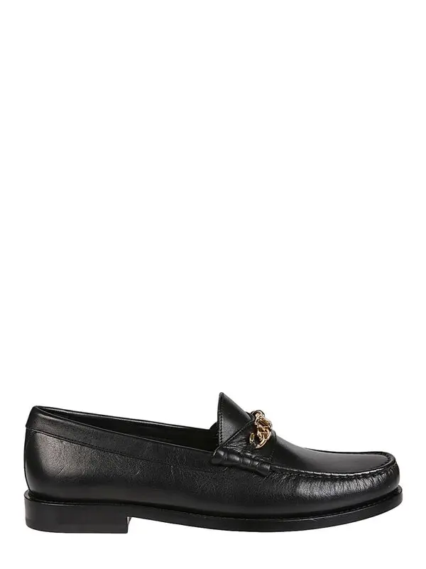 Celine Luco Triomphe Chain Loafer In Calfskin - Black