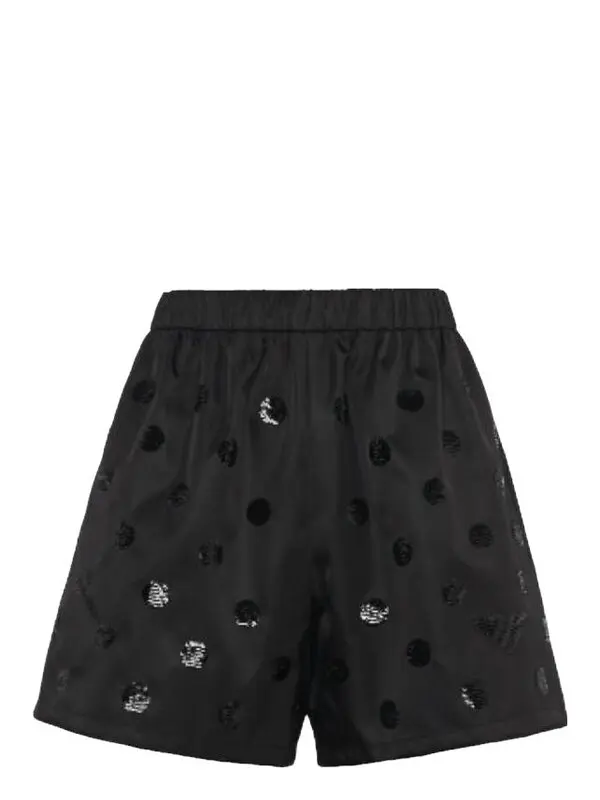 Prada Re-nylon Sequined Polka Dot Shorts - Black