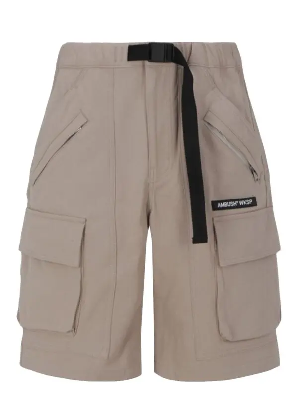 AMBUSH Logo Patch Belted Cargo Shorts - Nude