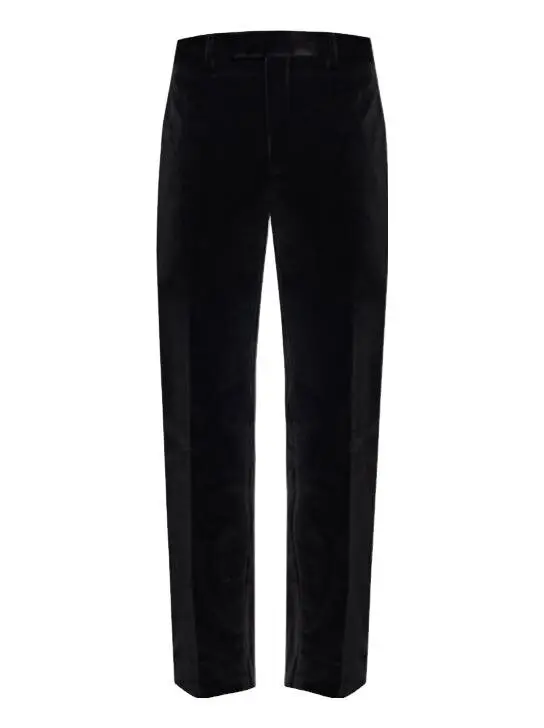 Etro Velvet Evening Trousers With Side Stripe Detail - Black