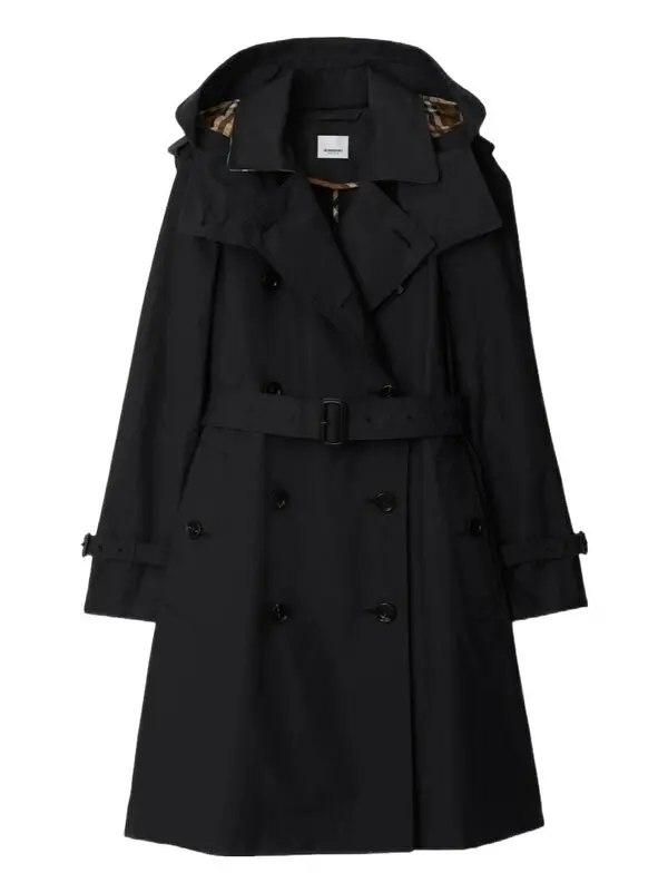 Burberry Double-breasted Trench Windbreaker - Black
