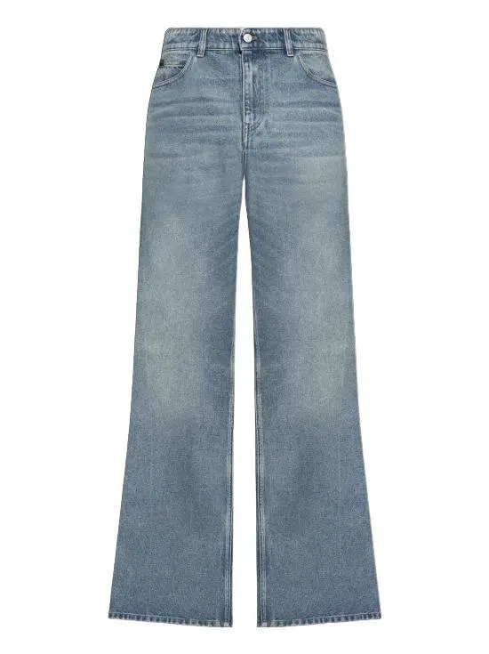 COURREGES Courrèges Medium Wash Wide Leg Jeans - Gray
