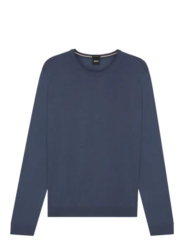 Hugo Boss Crew Neck Wool Pullover - Blue