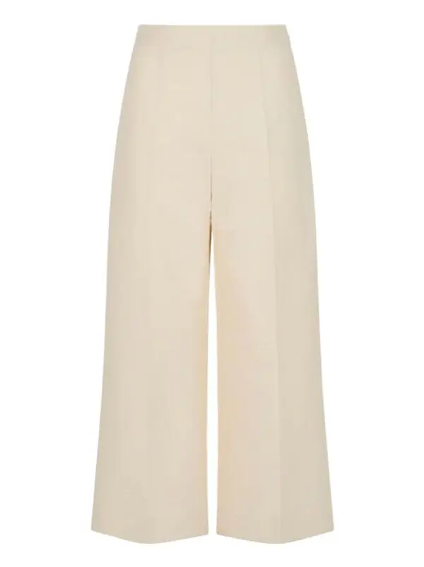 Marni Cotton Cady Cropped Trousers - Cream