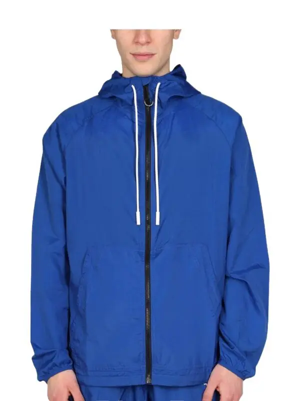 MARCELO BURLON COUNTY OF MILAN Zip-up Hooded Jacket - Blue