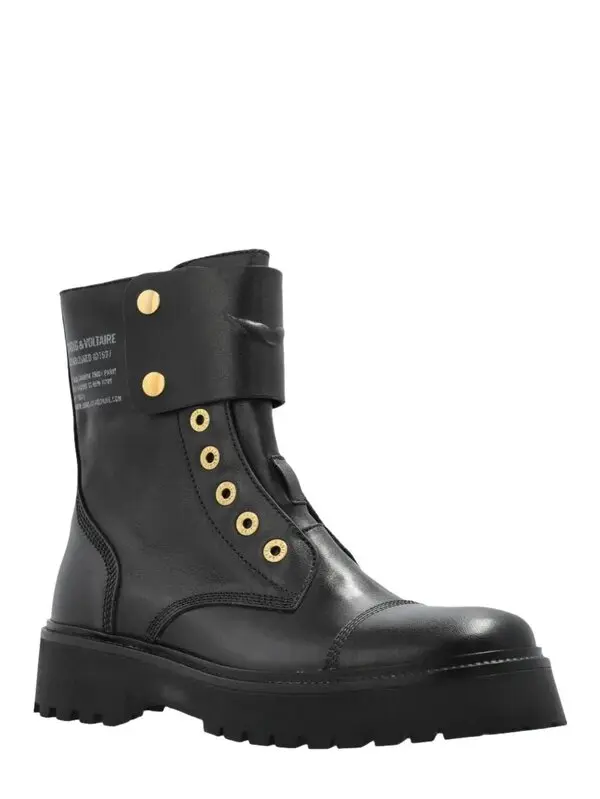 Zadig&Voltaire Leather Biker Boots - Black