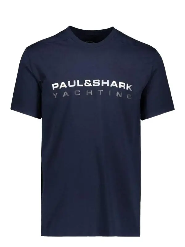 PAUL  SHARK Navy Blue Round-collar Short-sleeved T-shirt - Black