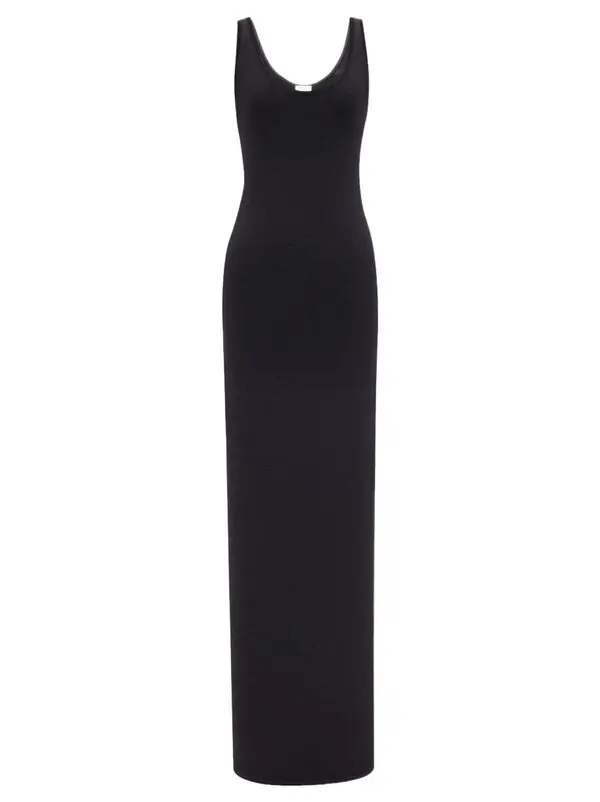 Saint Laurent Sleeveless Knitted Maxi Dress - Black