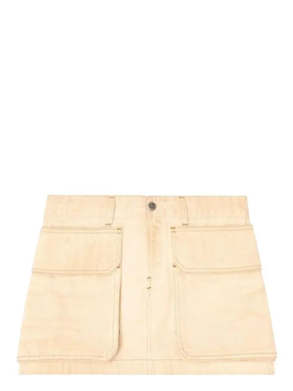 DIESEL® De-ton Denim Skirt With Cargo Pockets - Beige