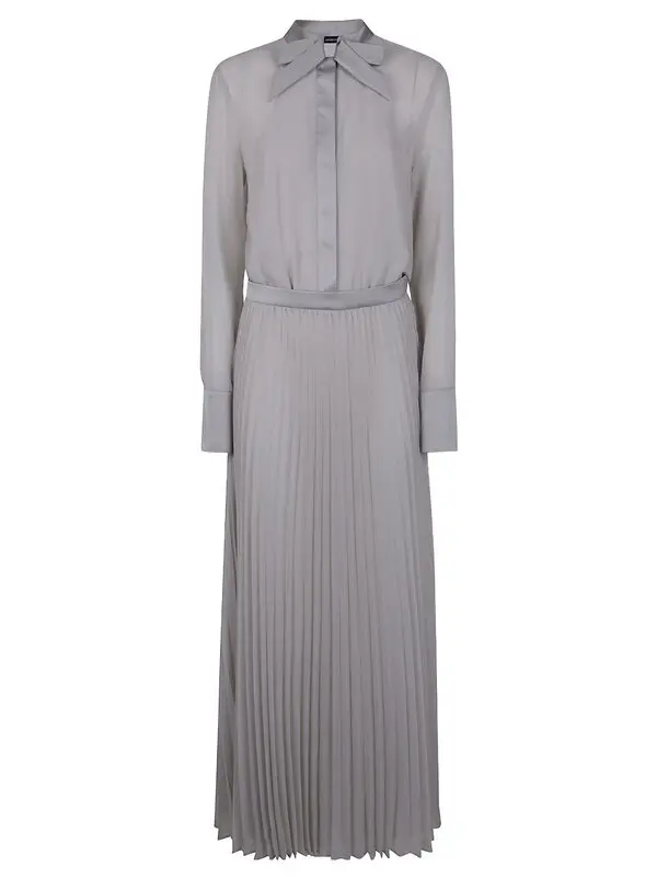 Emporio Armani Bow-detail Maxi Dress - Gray