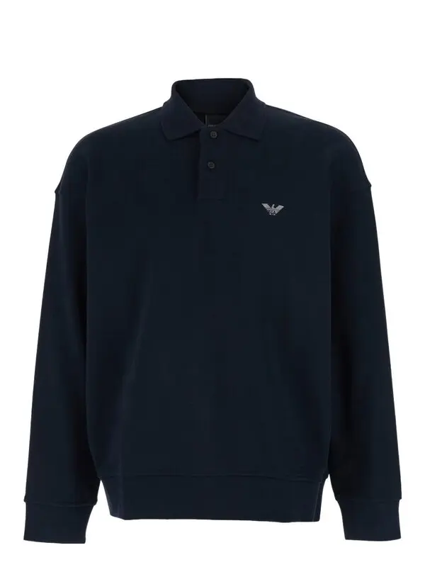 Emporio Armani Logo Embroidery Polo Shirt - Blue