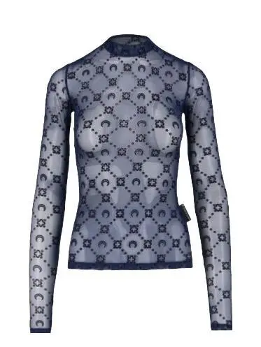 MARINE SERRE Second Skin Sheer Top - Gray