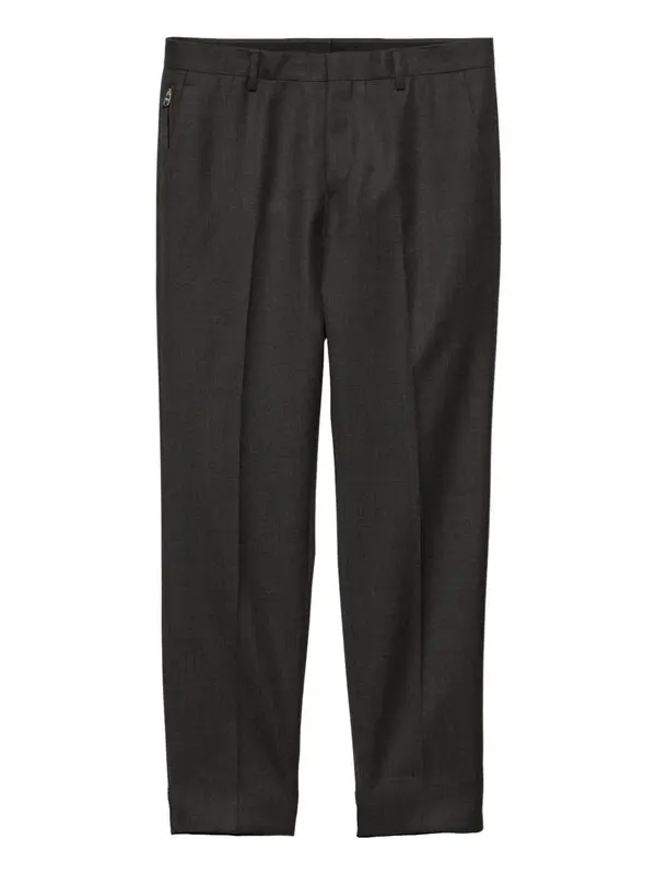 Prada Pleated Tailored Trousers - Coal Gray