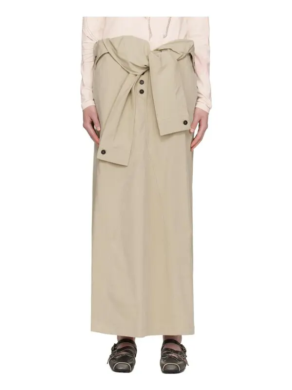 OPEN YY Wrapped Maxi Skirt - Beige