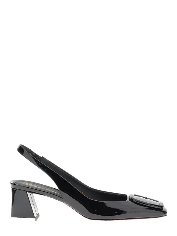 Santoni Slingback Pumps With Buckle Detail - Black