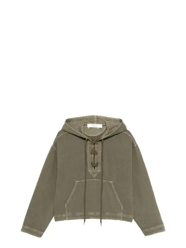 GOLDEN GOOSE Long Sleeve Lace-up Hoodie - Green