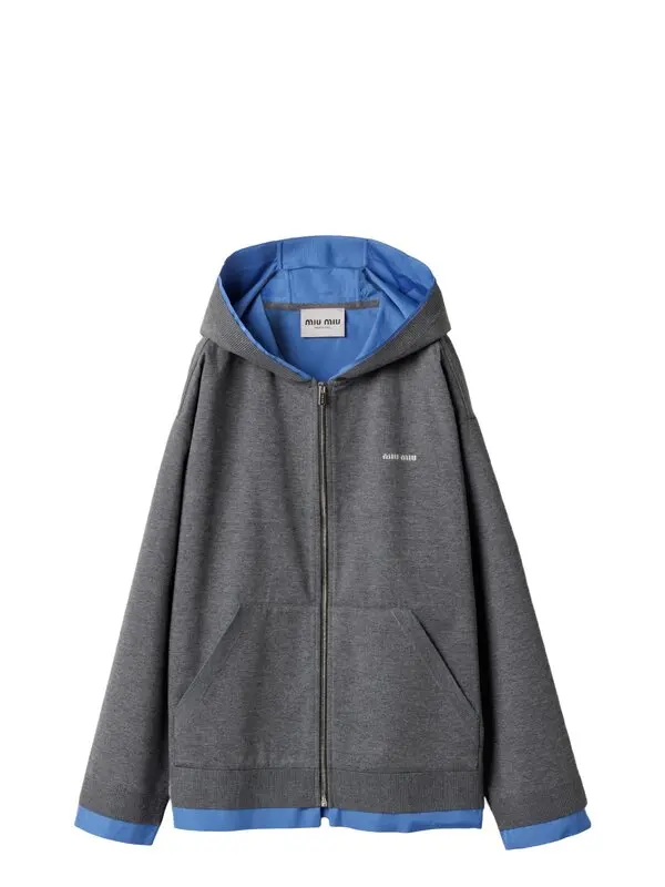Miu Miu Zip-up Hoodie - Black