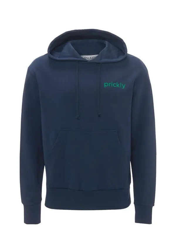J.W.ANDERSON Prickly Slogan Hoodie - Navy Blue
