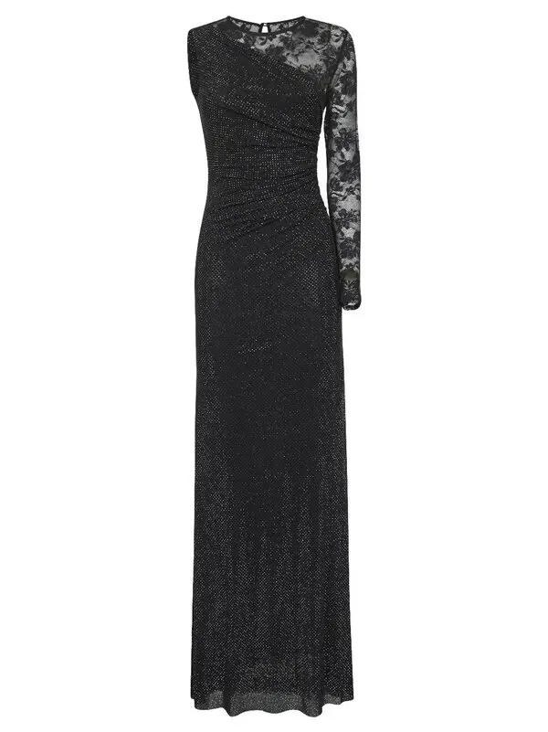 SELF-PORTRAIT One-shoulder Maxi Dress - Black