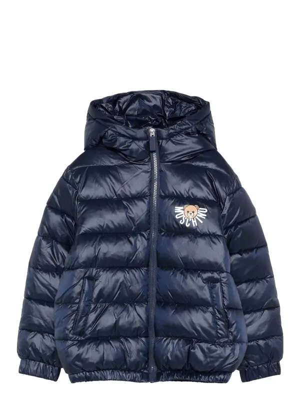 Moschino Print Padded Hooded Jacket - Black