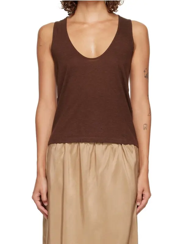 Loulou De Saison Albia Rib-knit Tank Top - Brown