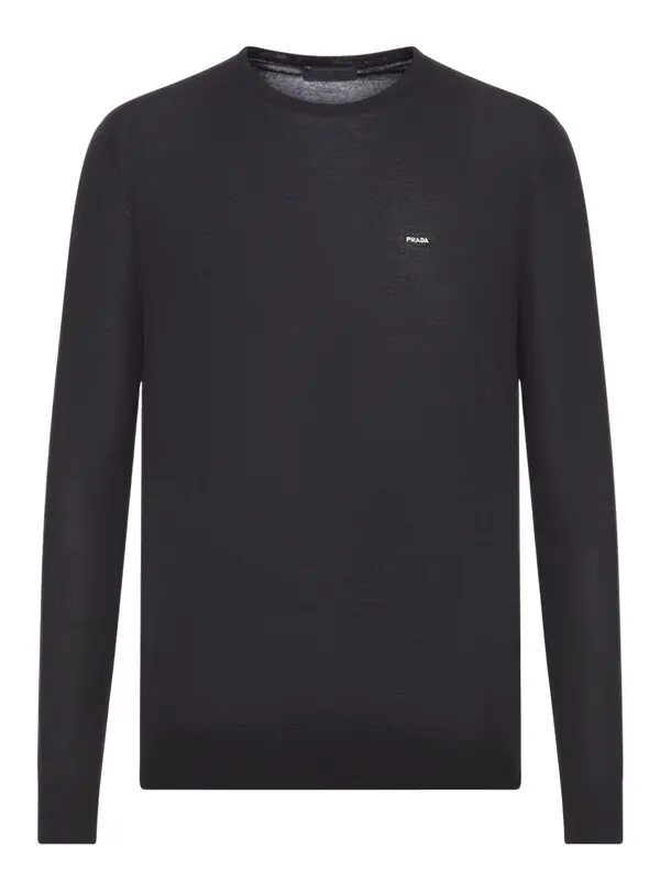Prada Long Sleeved Crewneck Sweater - Black