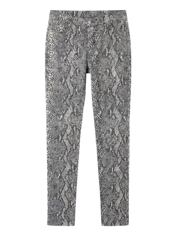 Sportmax Logo Detail Snakeskin Print Trousers - Gray