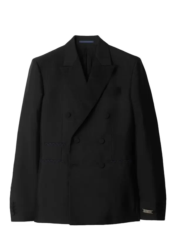 Burberry Double Breasted Peak Lapels Blazer - Black