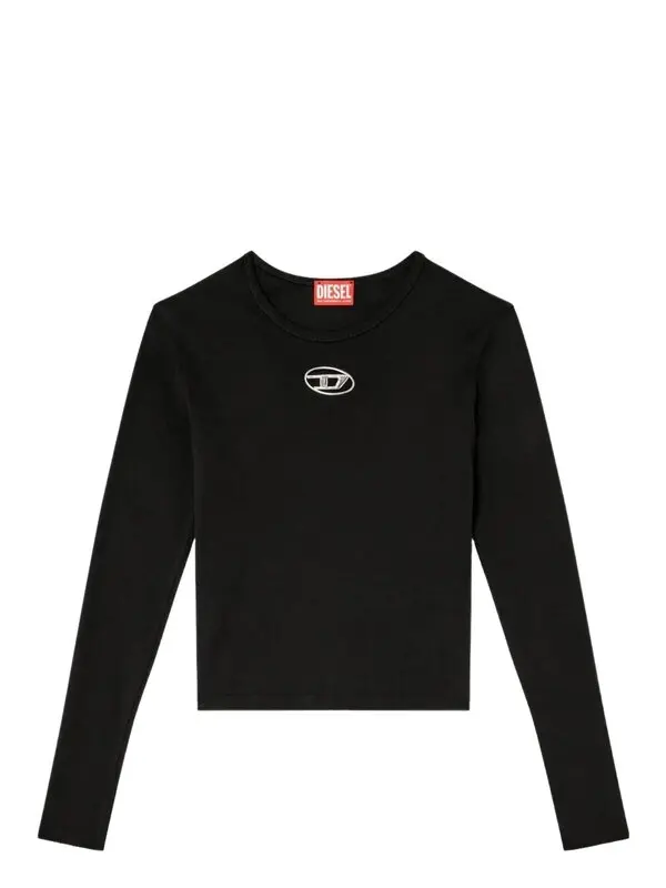 DIESEL® Long Sleeve Oval D Cut Out Top - Black