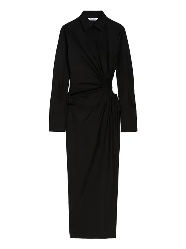 Max Mara Collared Long Sleeve Shirt Dress - Black