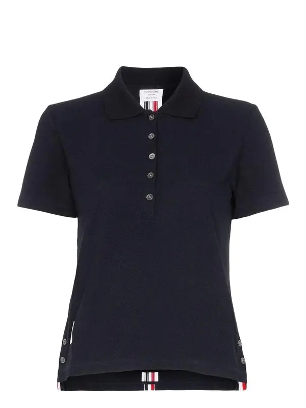 Thom Browne Short Sleeve Polo Shirt - Navy Blue