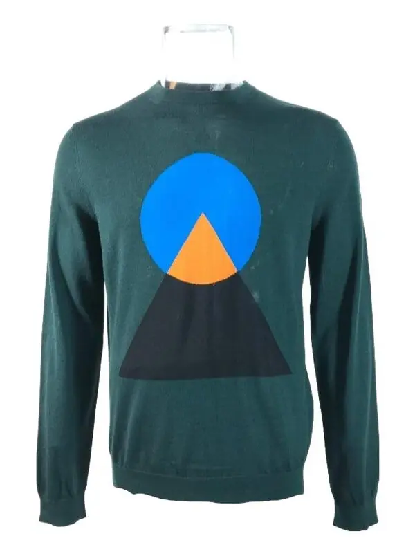 Kenzo Patterned Crew Neck Long Sleeve Sweater - Blue