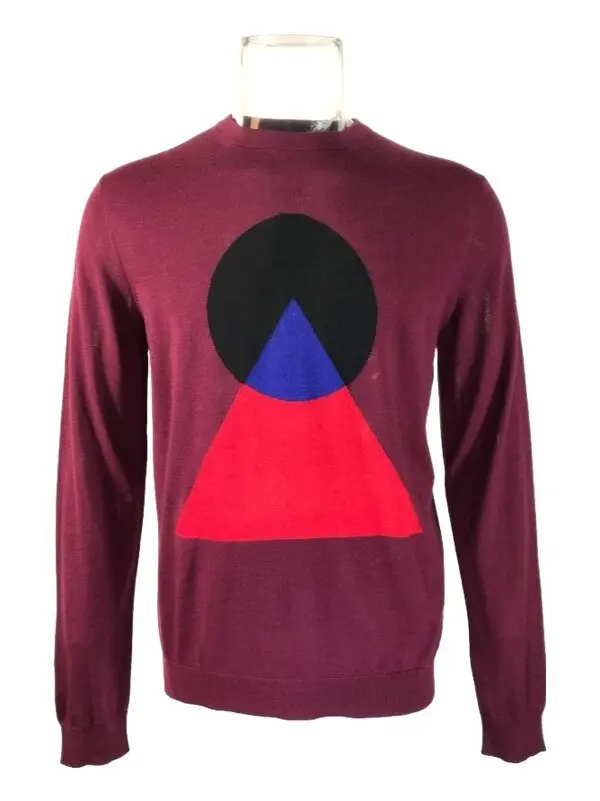 Kenzo Geometric Patterned Round Neck Sweater - Red