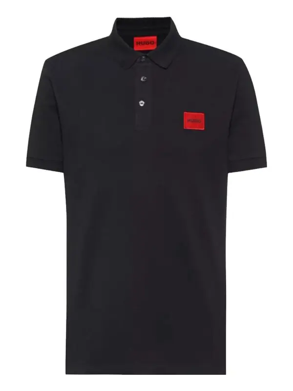 Hugo Boss Hugo Logo Patch Short-sleeved Polo Shirt - Black