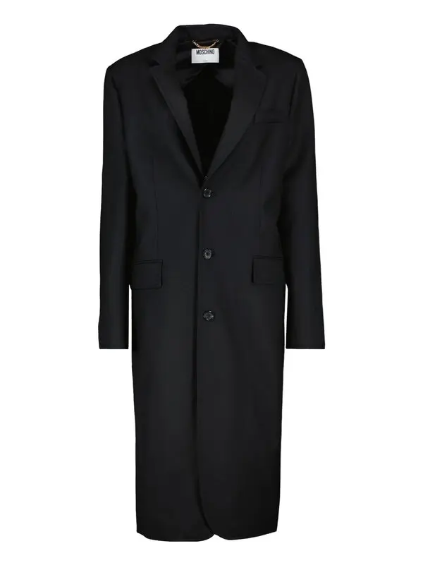 Moschino Single-breasted Coat - Black