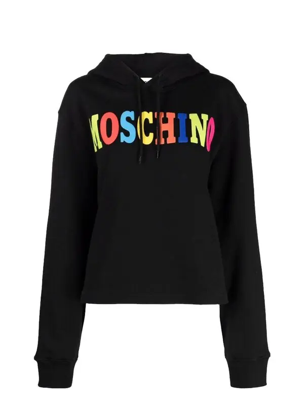 Moschino Print Organic-cotton Hoodie - Black
