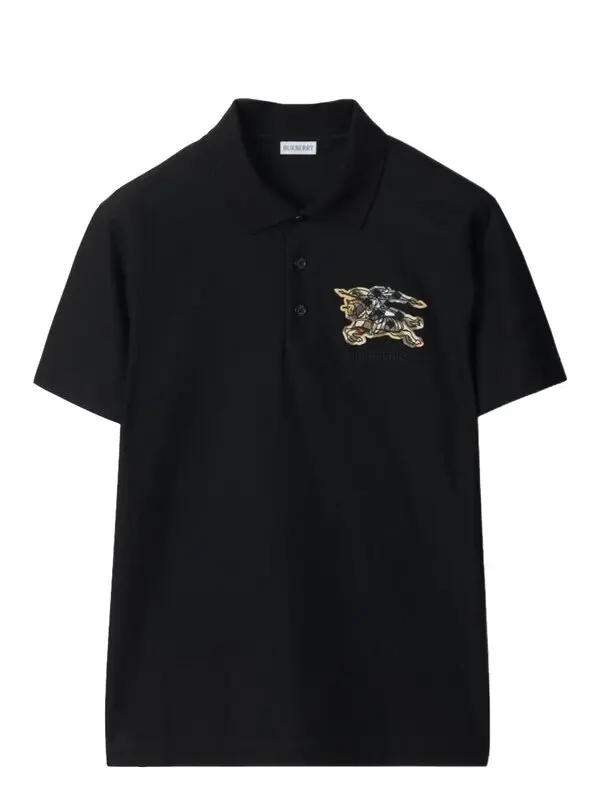 Burberry Ekd Check Polo Shirt - Black