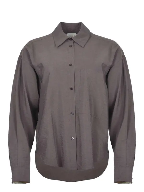 ALYSI Long Sleeve Buttoned Shirt - Gray