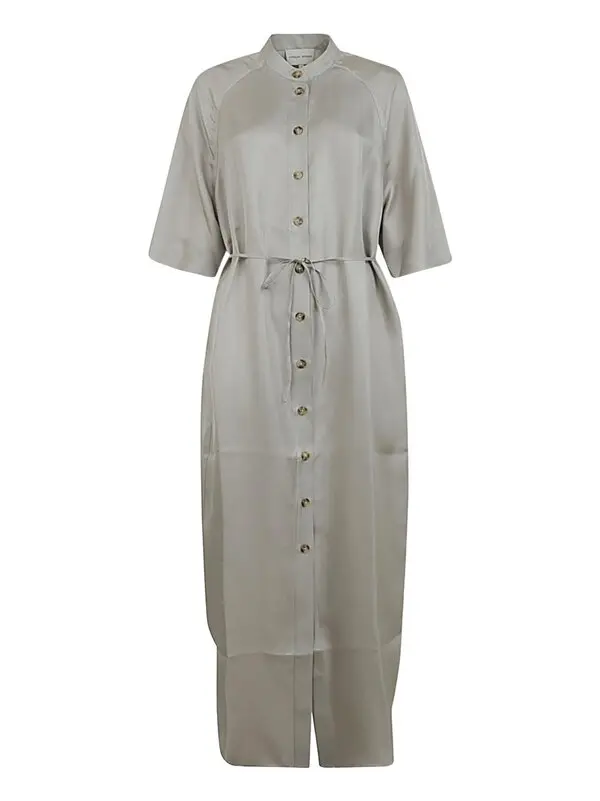 LOULOU STUDIO Durion Silk Shirtdress - Gray