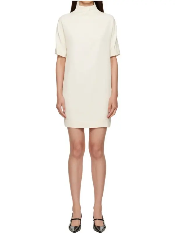 Loulou De Saison Mock-neck Short-sleeve Dress - Ivory