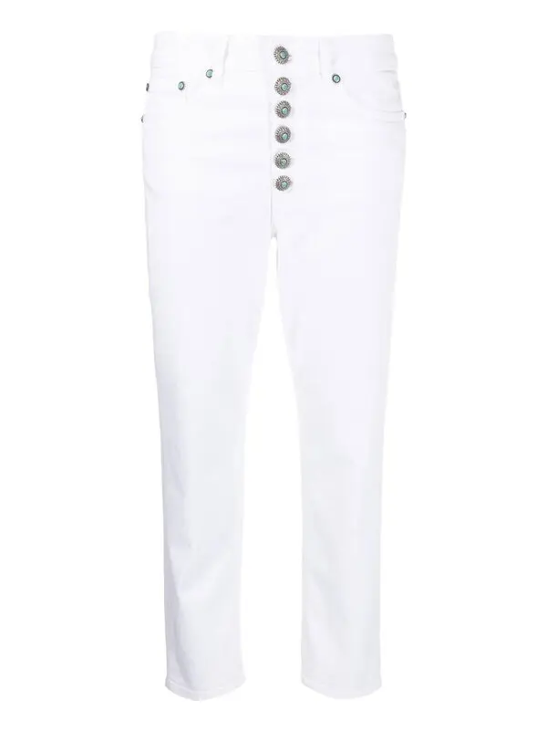 DONDUP Logo Patch Trousers - White