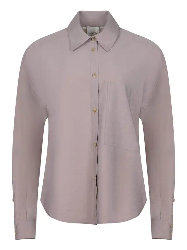 ALYSI Long Sleeve Buttoned Shirt - Gray